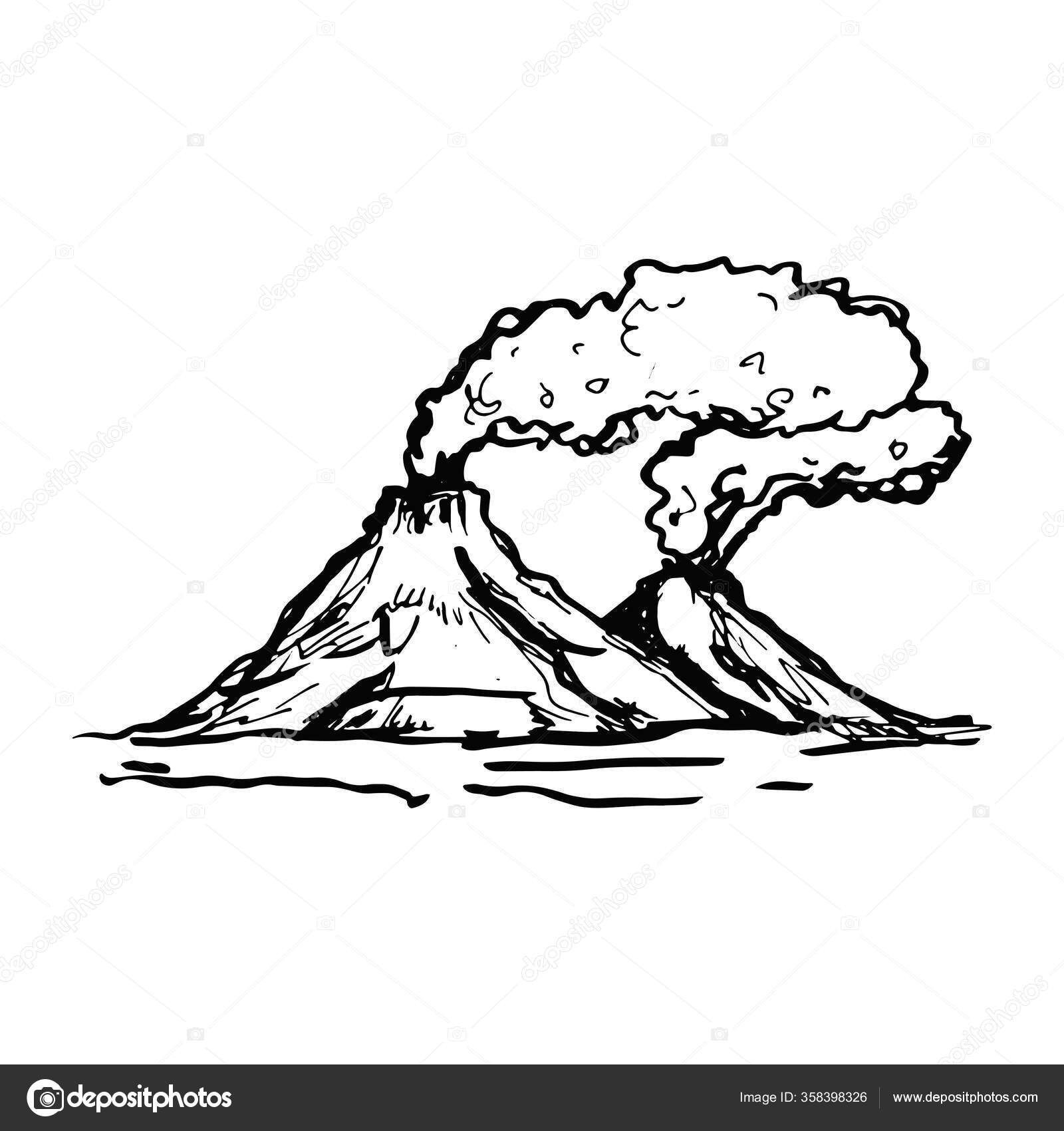 Volcano Eruption Drawing