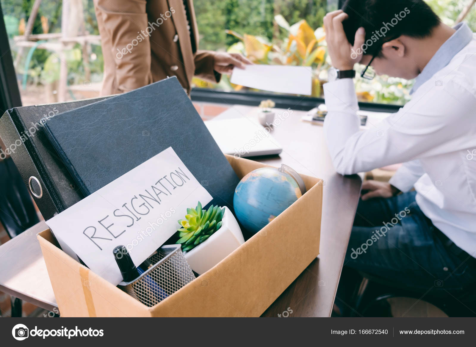 Worker resignation. Business unemployment concept. — Stock Photo ...