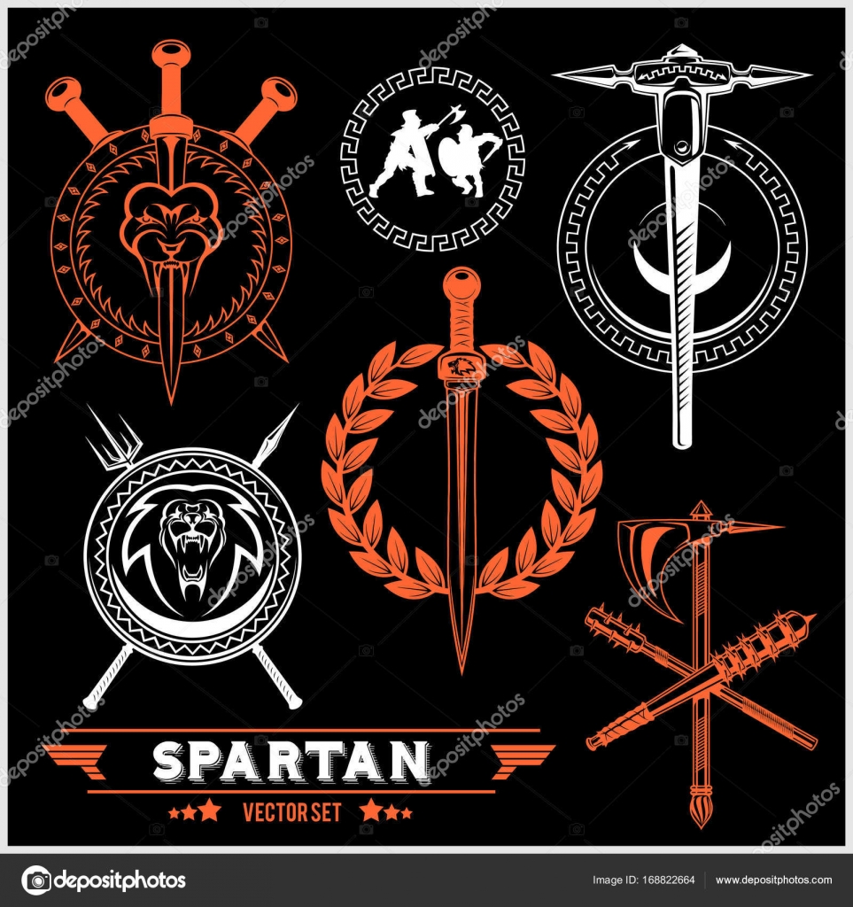 Spartan Team Logo and emblems - vector set Stock Vector Image by ...