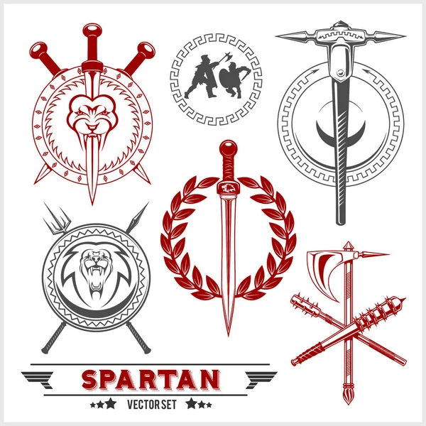Spartan Team Logo and emblems - vector set Stock Vector Image by ...