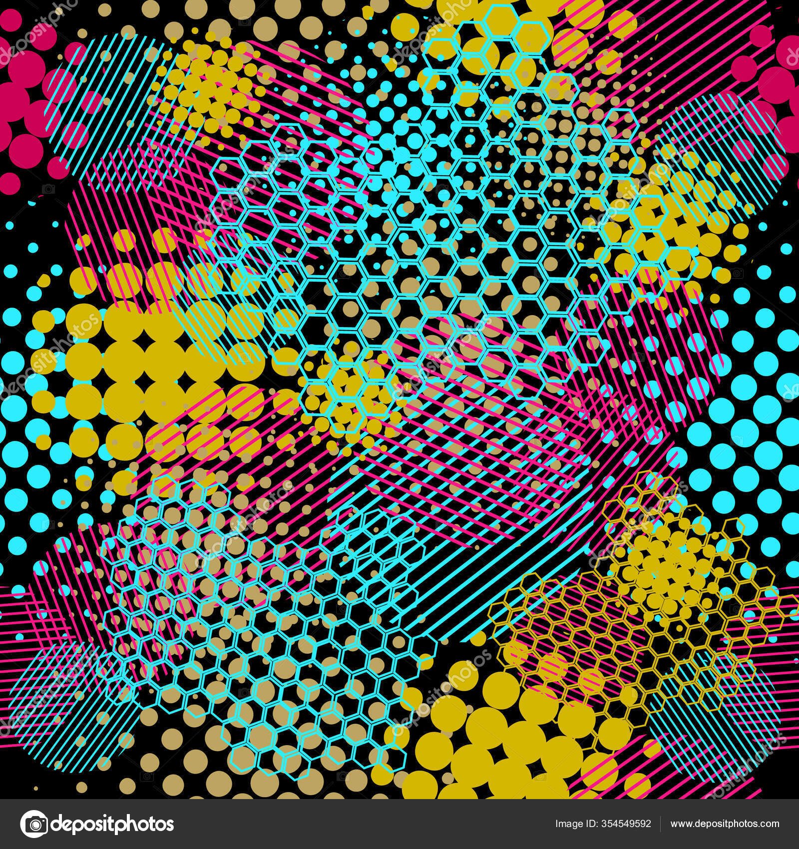 Multi Colored Vector Seamless Texture Disks Abstract Illustration ...