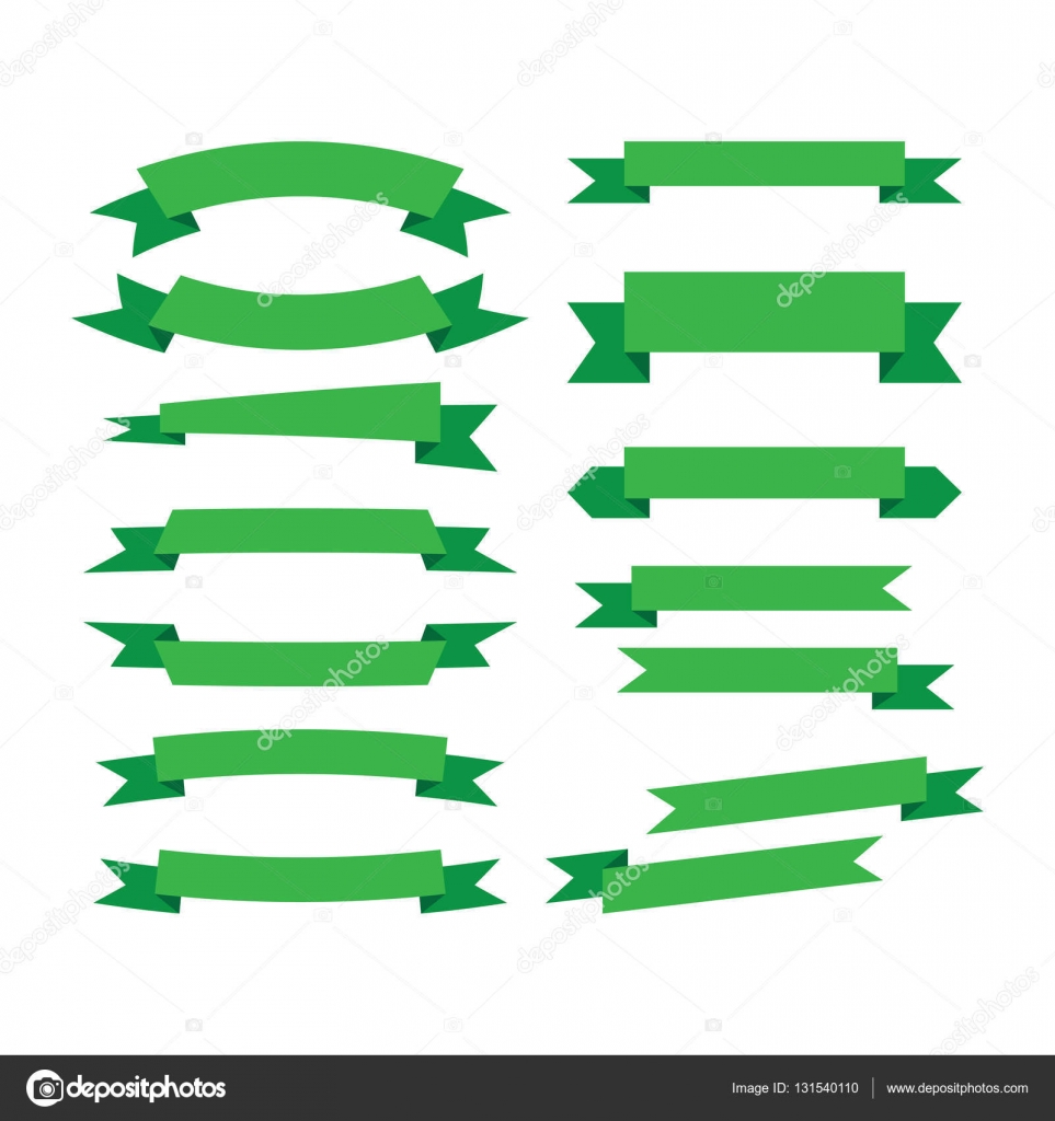 Green ribbons on white Stock Vector Image by ©Makc76 #131540110