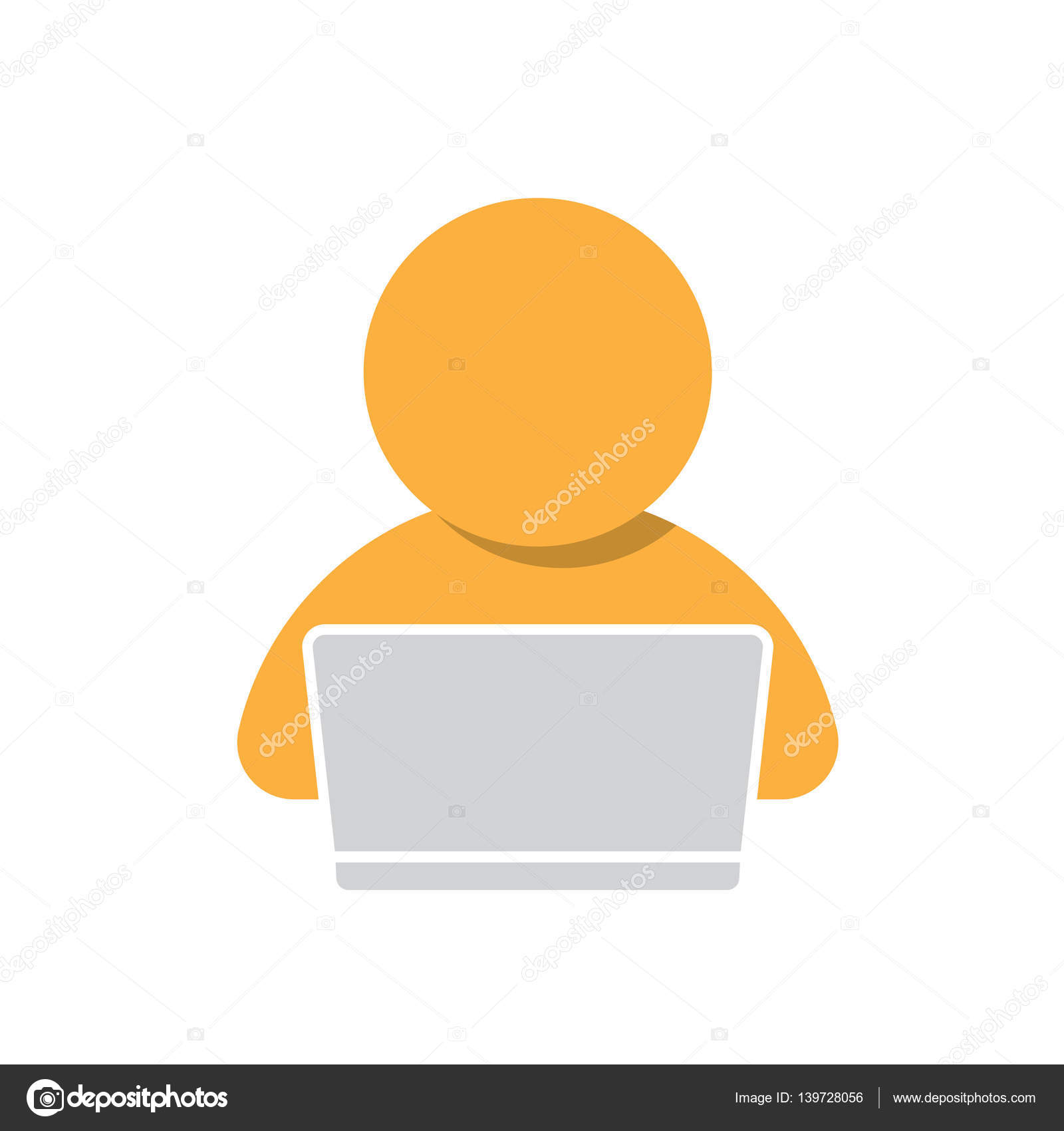 Man working on computer icon Stock Vector Image by ©Makc76 #139728056