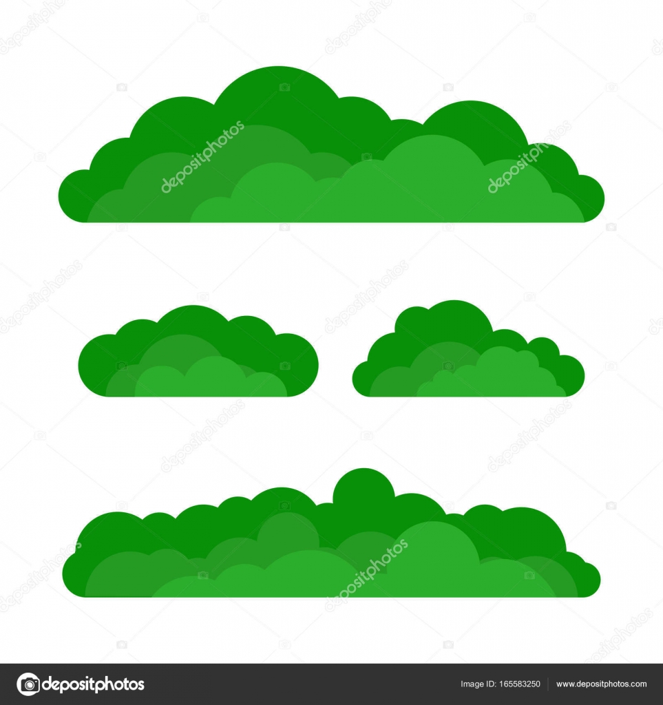 Set of cartoon green bushes Stock Vector Image by ©Makc76 #165583250