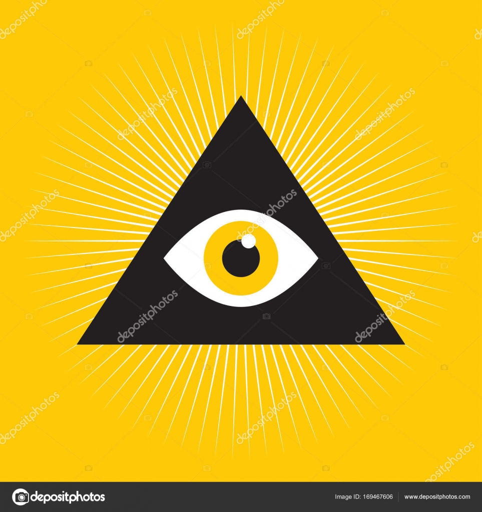 Ver ojo dentro de la pirámide del triángulo. Vector de stock #169467606 ...