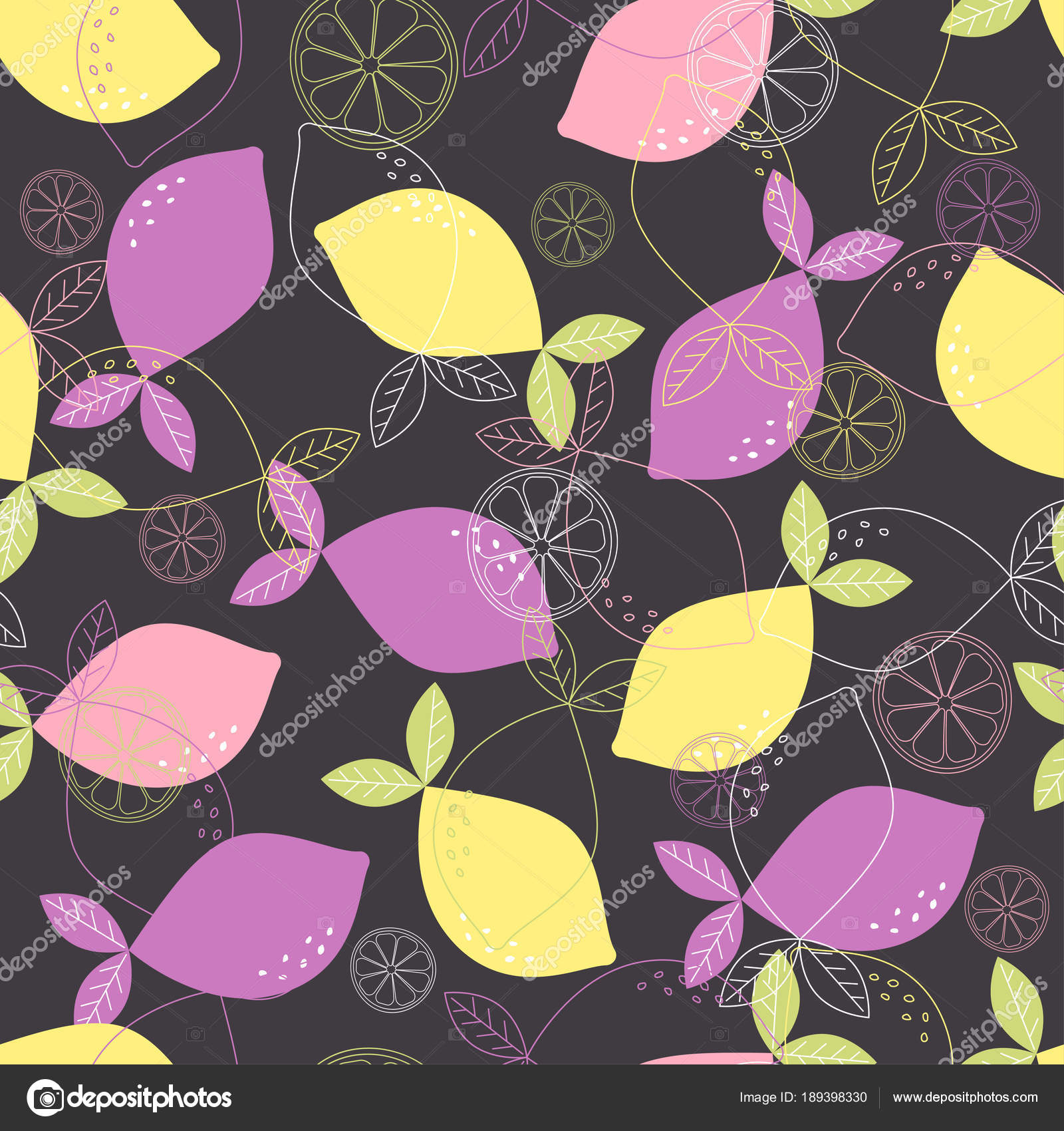 Fruits mix pattern Stock Vector by ©Makc76 189398330