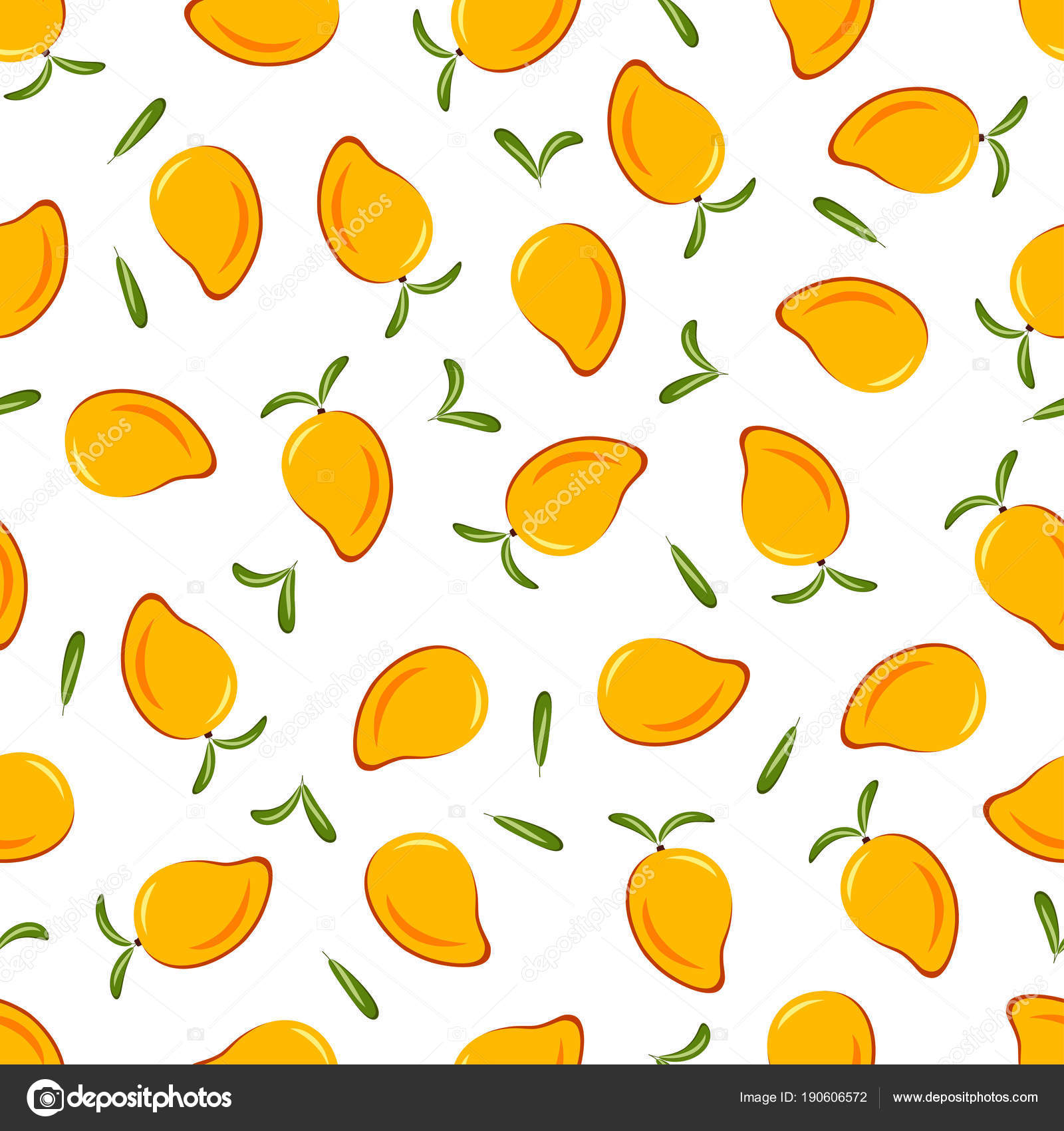 Pattern with mango and leaves Stock Vector Image by ©Makc76 #190606572