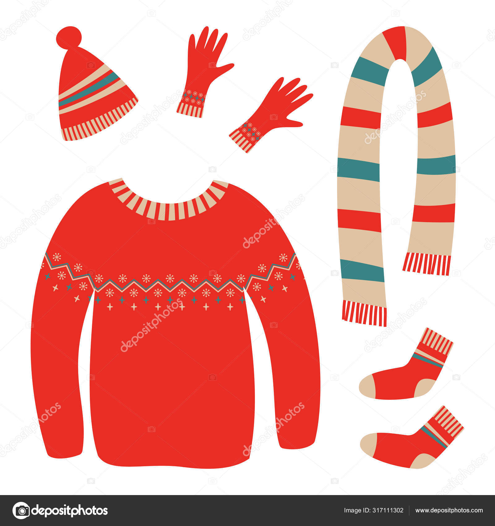 Set of warm clothes Stock Vector Image by ©Makc76 #317111302