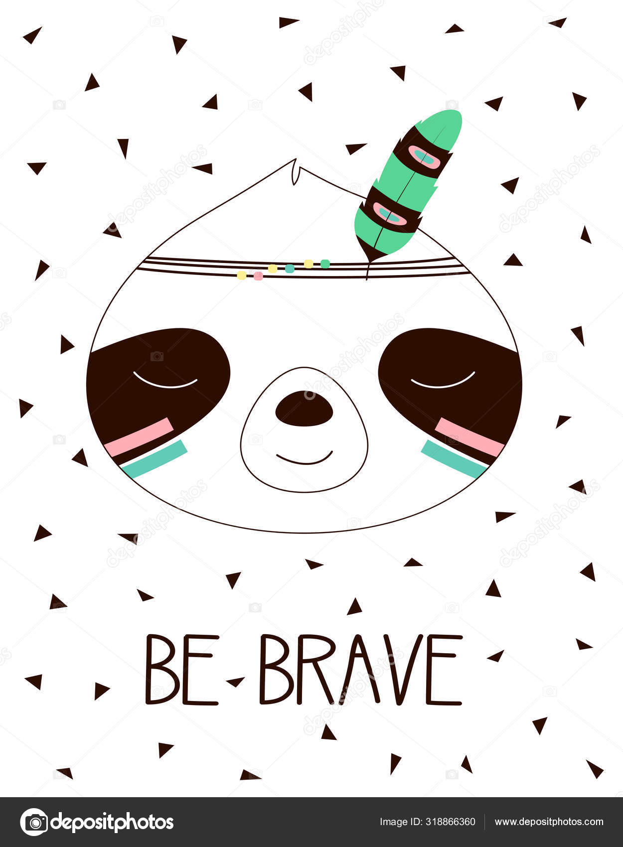 Cute sloth isolated. Tribal animal Stock Illustration by ©Makc76 #318866360