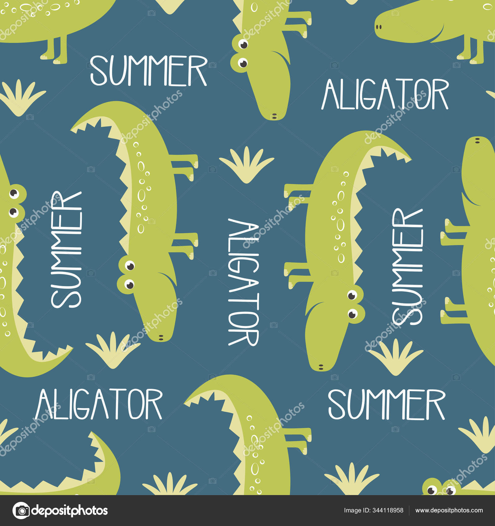 Cute crocodile pattern Stock Vector by ©Makc76 344118958