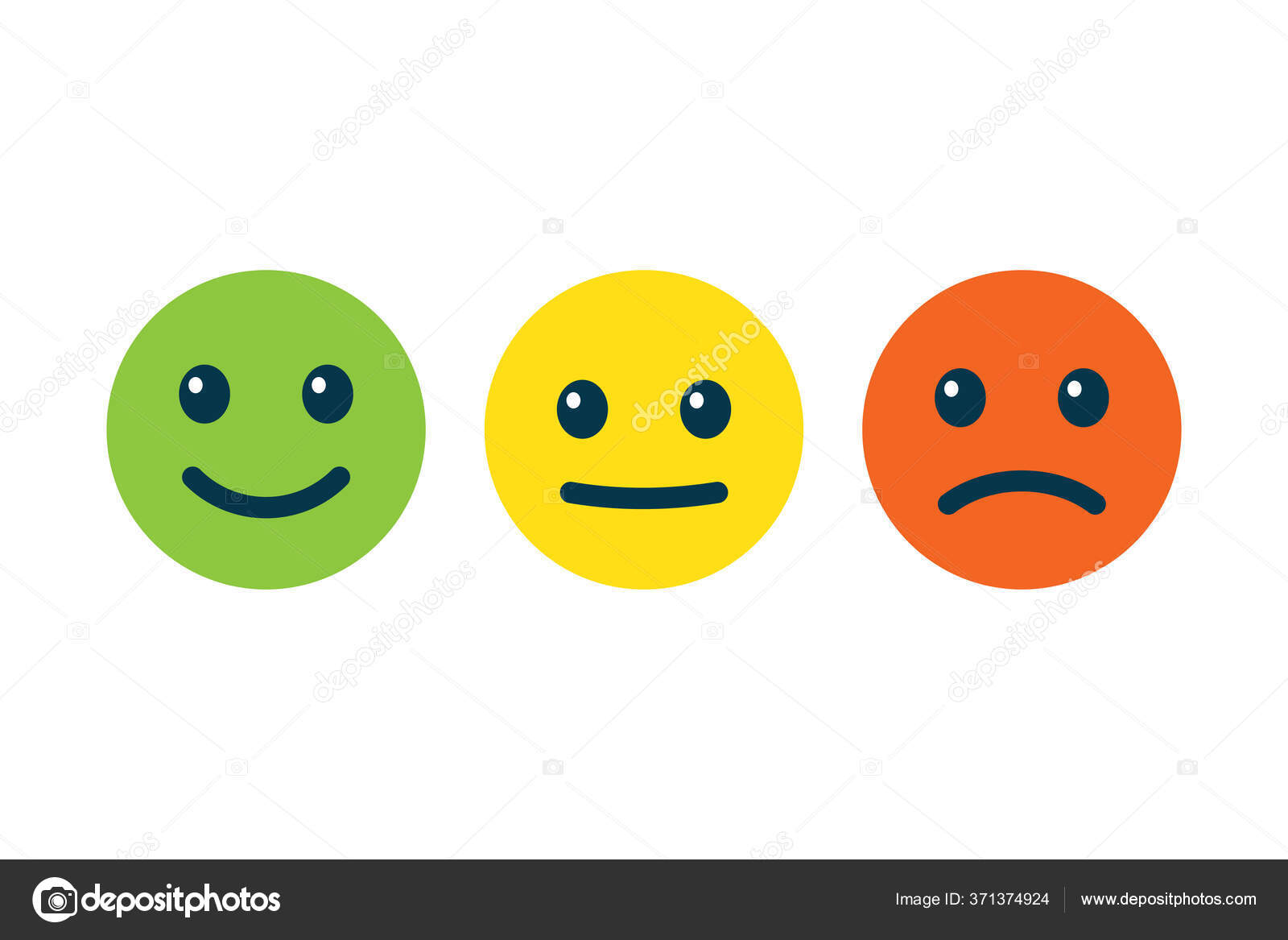 Feedback Scale Emotion Faces Positive Negative Neutral Expressions Bad ...