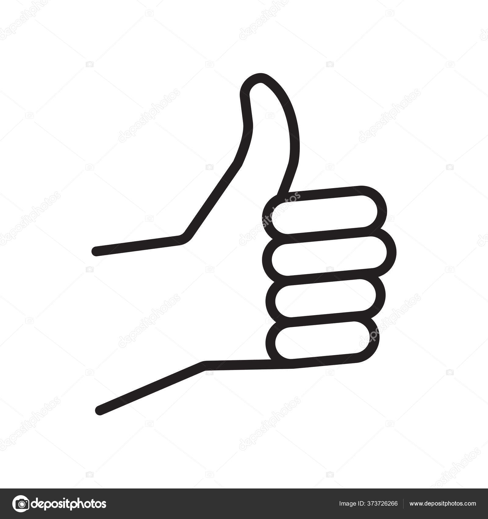 Hand Icon Making Thumb Gesture Vector Illustration Isolated White ...