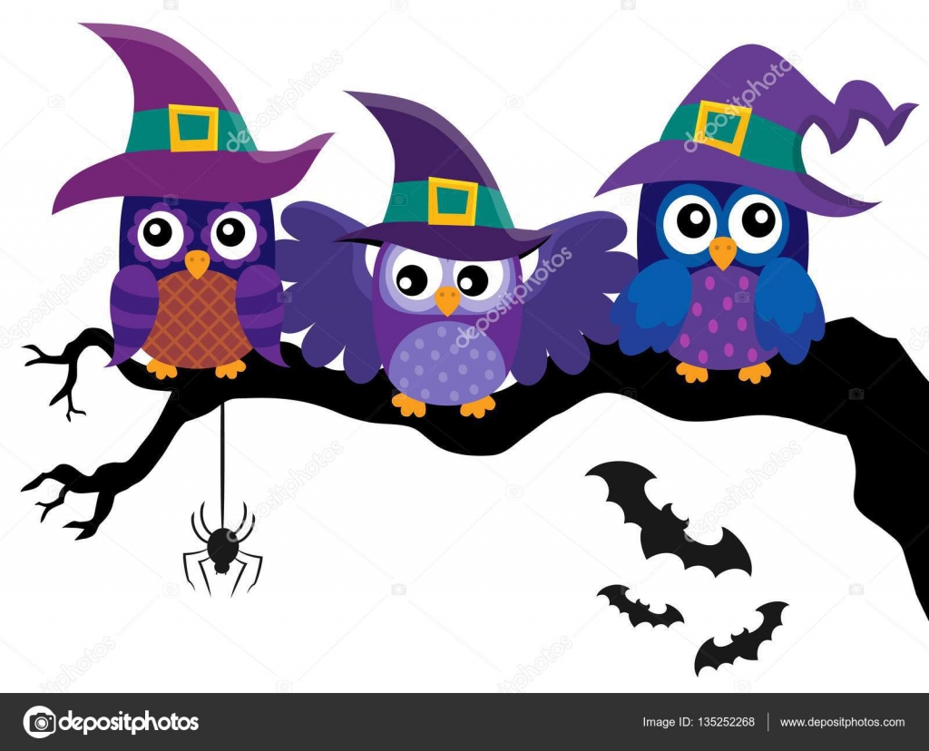 Búho brujas tema imagen 2 Vector de Stock de ©clairev 135252268