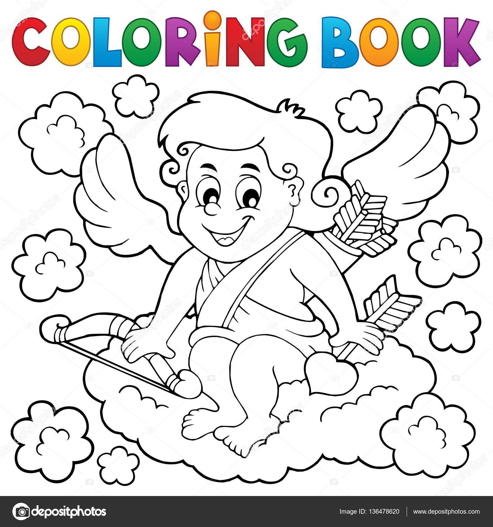 Libro para colorear con Cupido 3 Vector de stock por ©clairev 136478620