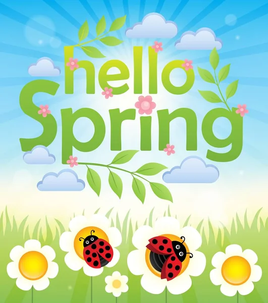 Spring background with ladybugs 3 Stock Vector Image by ©clairev #187192170