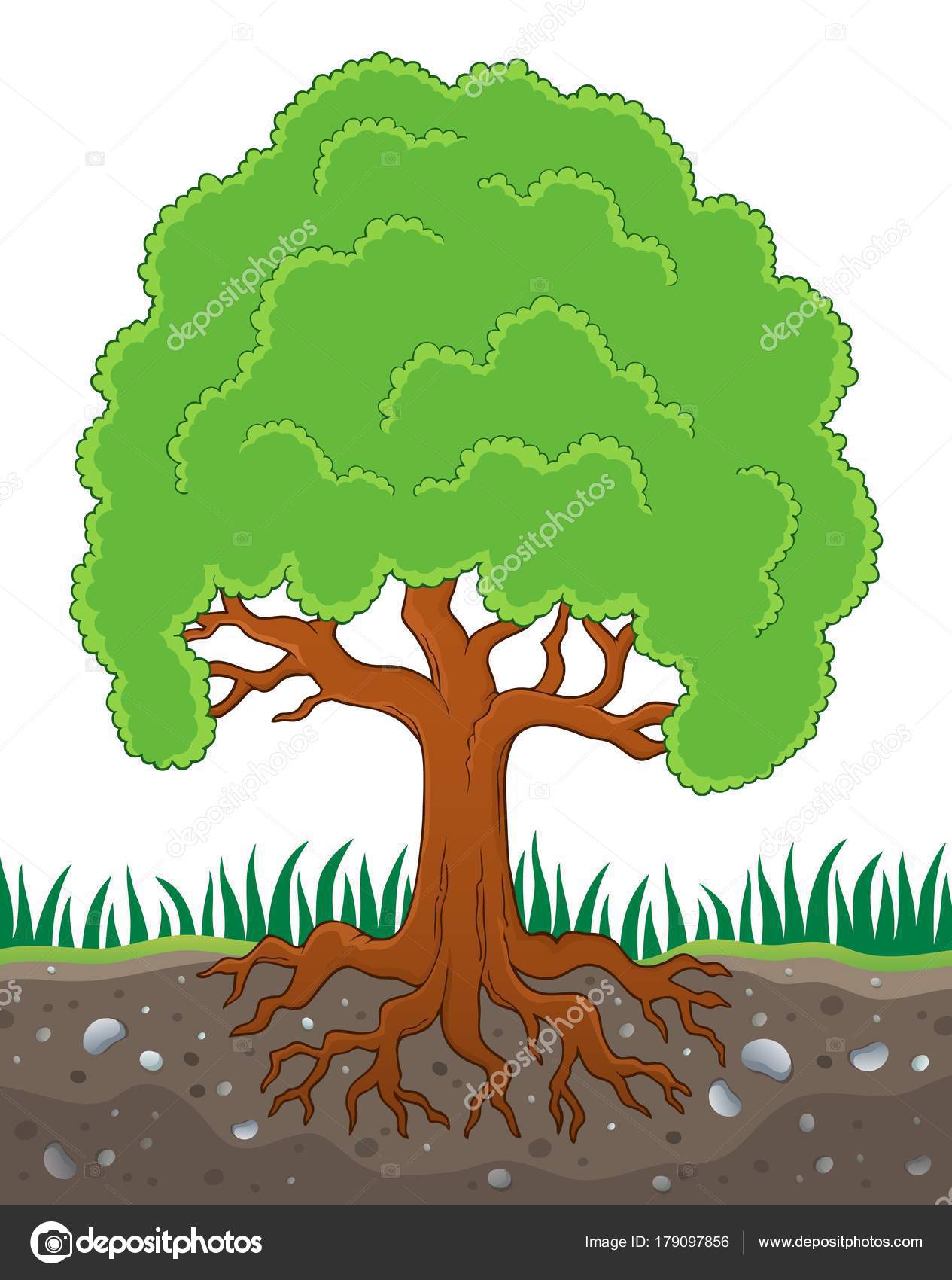 Árbol con raíces tema imagen 3 Vector de stock por ©clairev 179097856