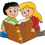School boy and girl reading book Stock Illustration by ©clairev #2788603