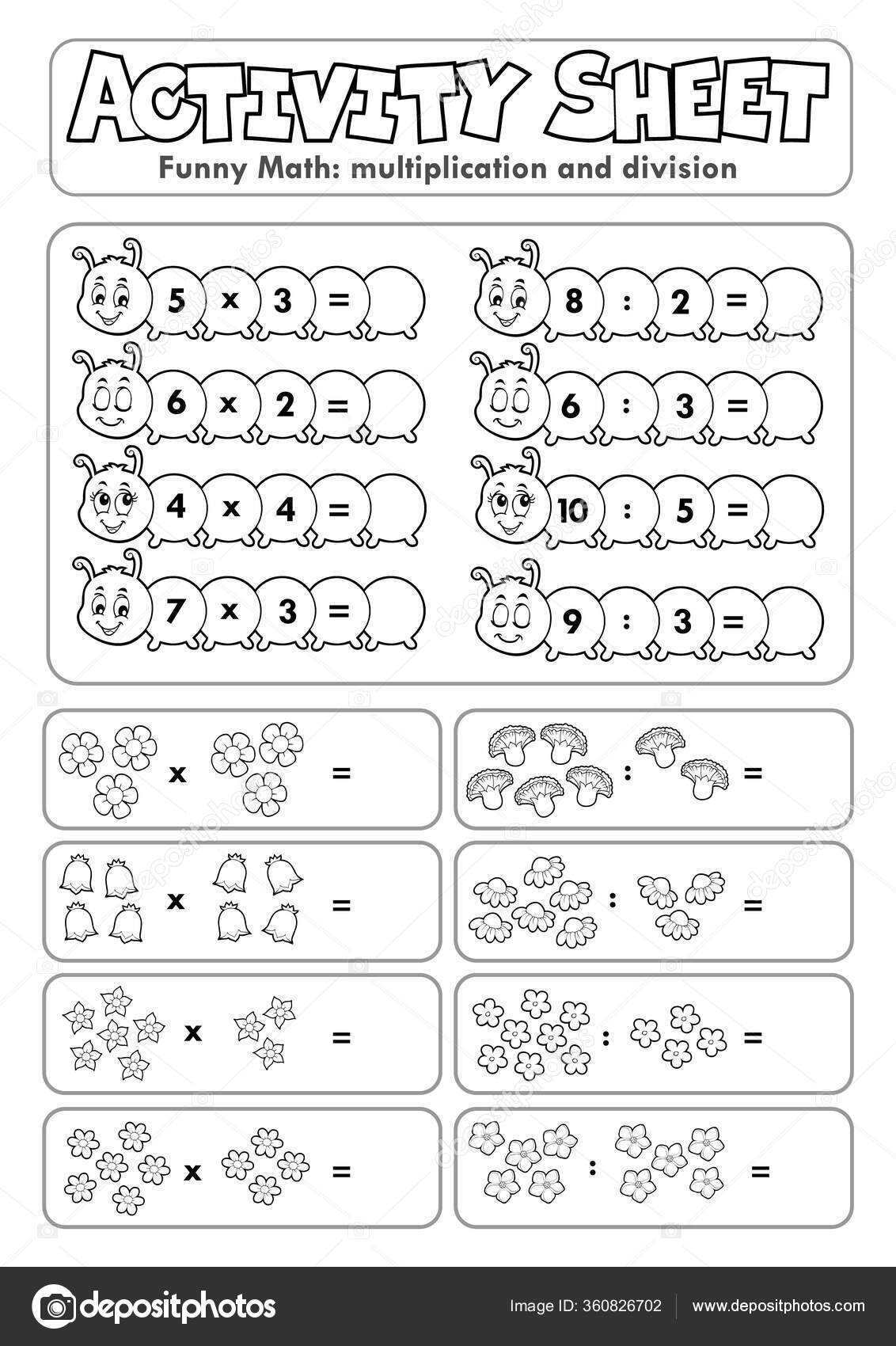 Activity Sheet Math Theme Eps10 Vector Illustration Stock Vector Image ...