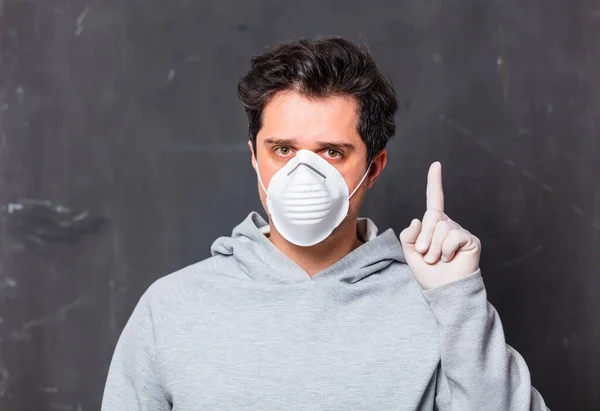 Style man in face mask on dark background - Stock Image - Everypixel