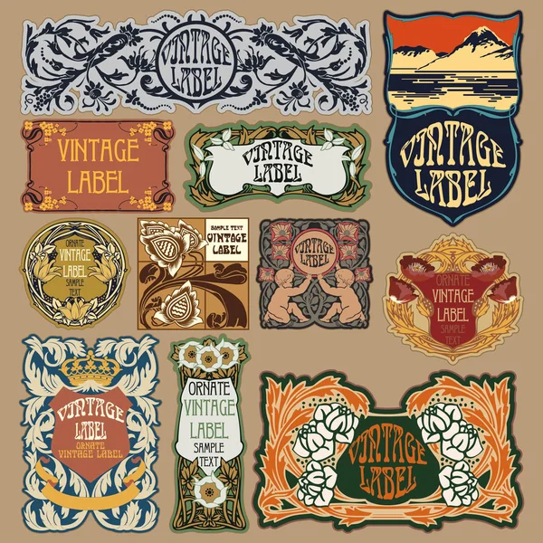 Vector vintage items: label art nouveau Stock Vector by ©standart 127778232