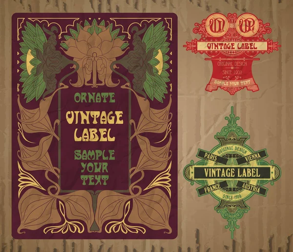 Vector vintage items: label art nouveau Stock Vector Image by ©standart ...