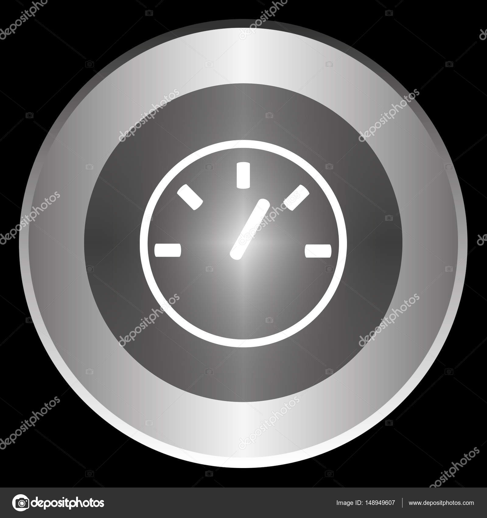 Timer icon on a circle isolated on a black background — Stock Photo ...