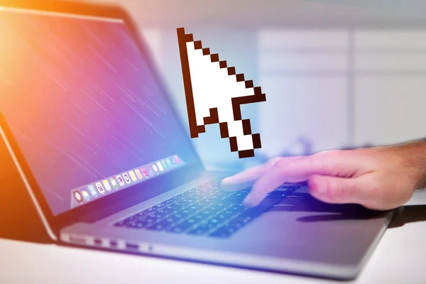 Clicking on computer Stock Photos, Royalty Free Clicking on computer ...