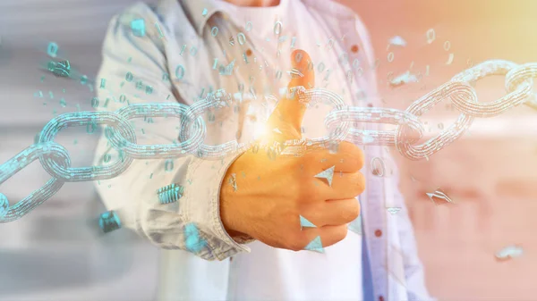 Link of a Broken blockchain exploding Stock Photo by ©perig76 178850736