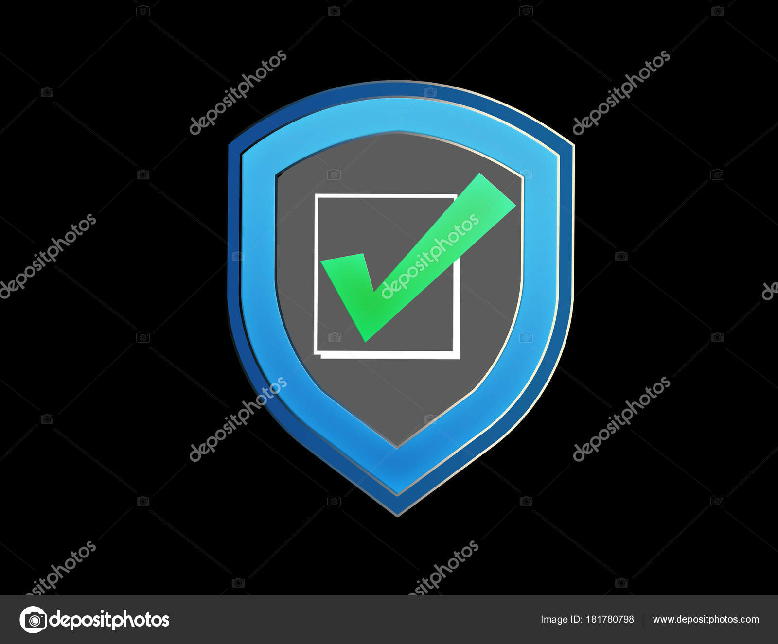 View Shield Symbol Displayed Futuristic Interface Security Internet ...