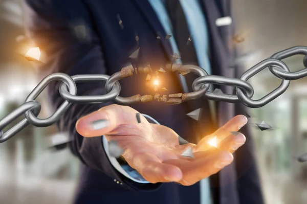 Weak link of a Broken chain exploding Stock Photo by ©perig76 180063324