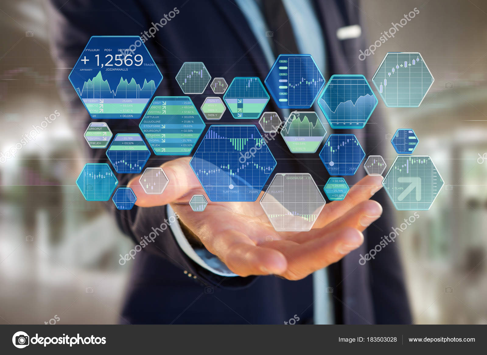 View Stock Exchange Trading Data Information Displayed Futuristic ...