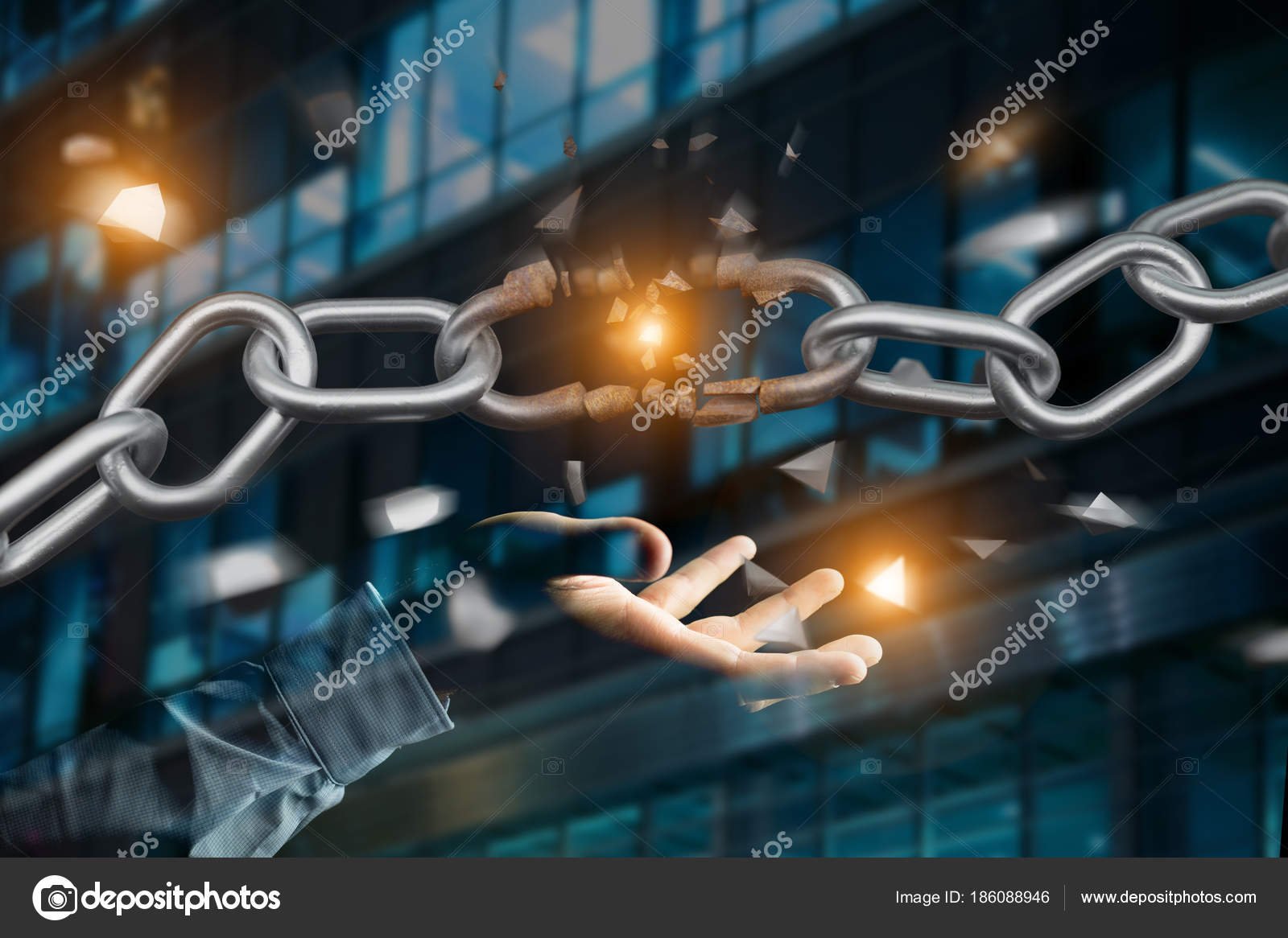 View Weak Link Broken Chain Exploding Stock Photo by ©perig76 186088946