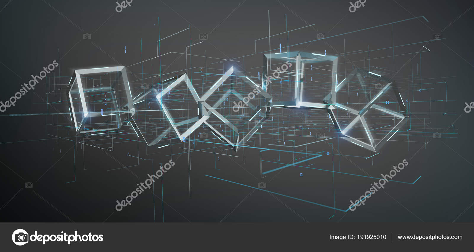 Rendering Blockchain Cubes Dark Background Stock Photo by ©perig76 ...