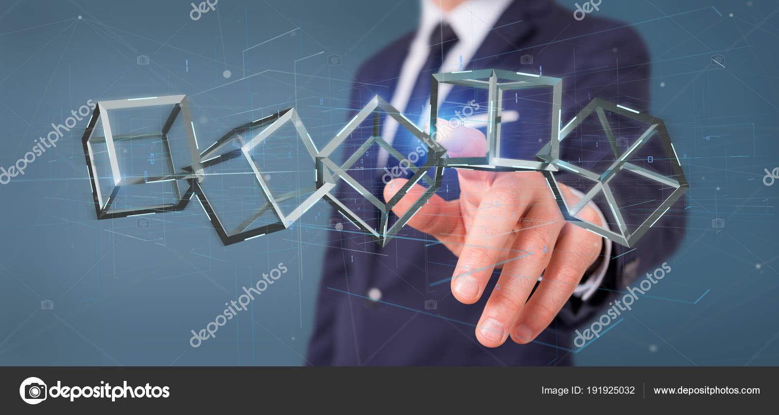 Rendering Blockchain Cubes Dark Background Stock Photo by ©perig76 191925032