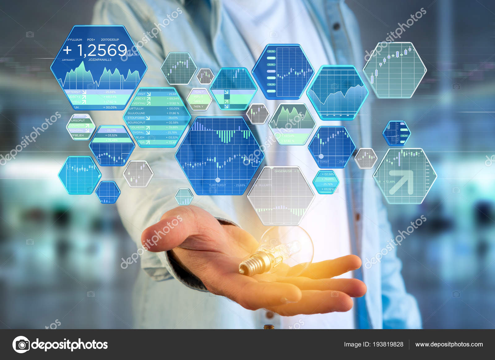 View Stock Exchange Trading Data Information Displayed Futuristic ...