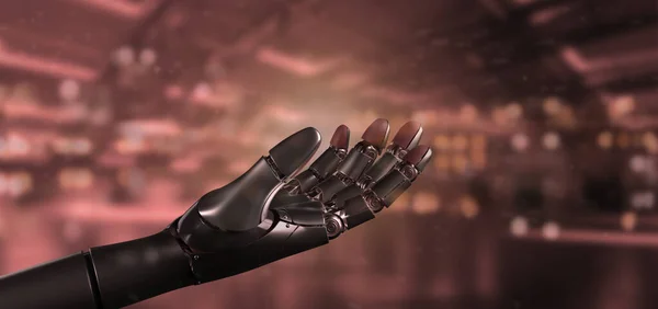 Red virus cyborg robot hand - 3d rendering - Stock Image - Everypixel