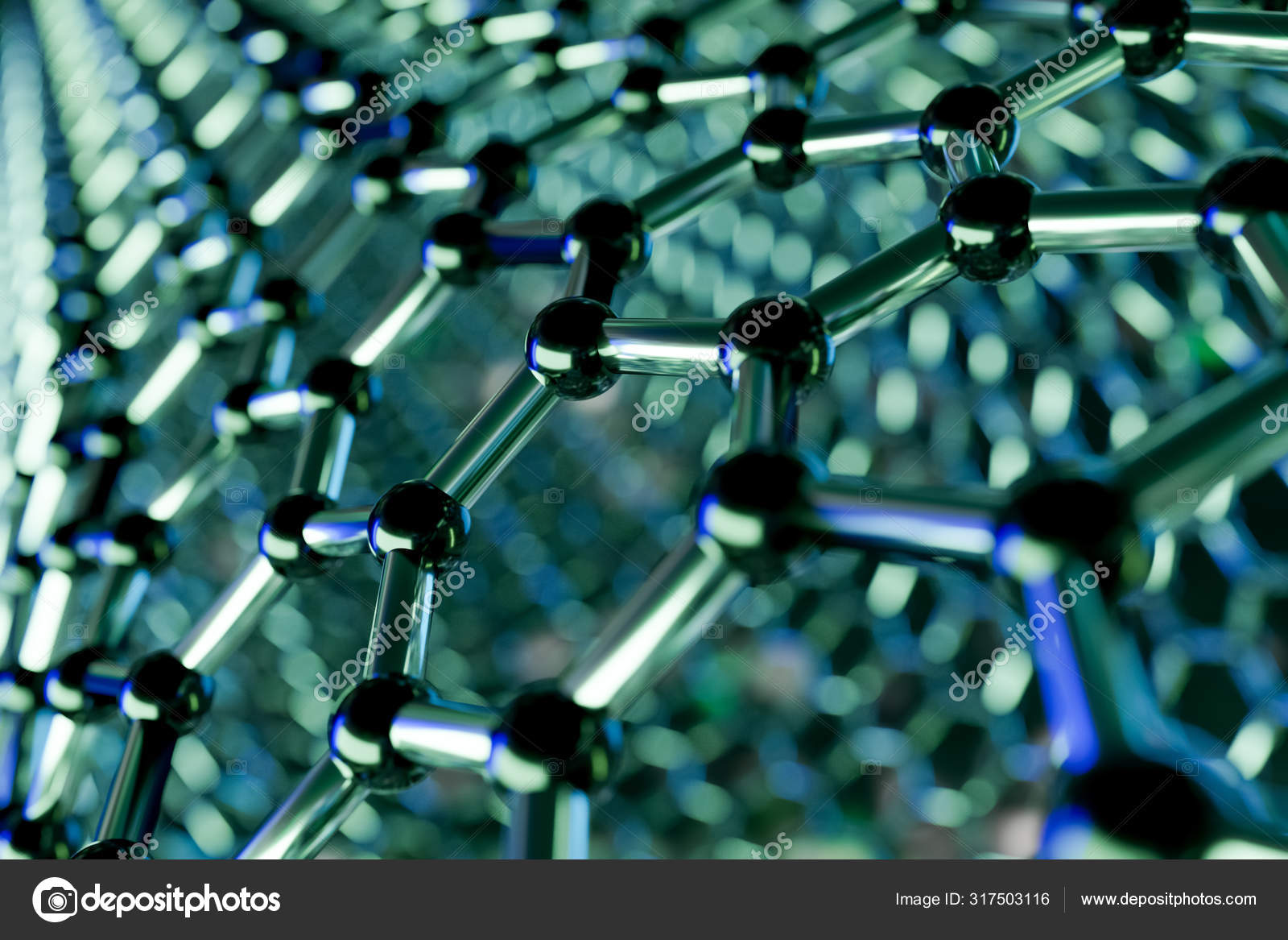 Graphene molecular nano technology structure on a green backgrou ...