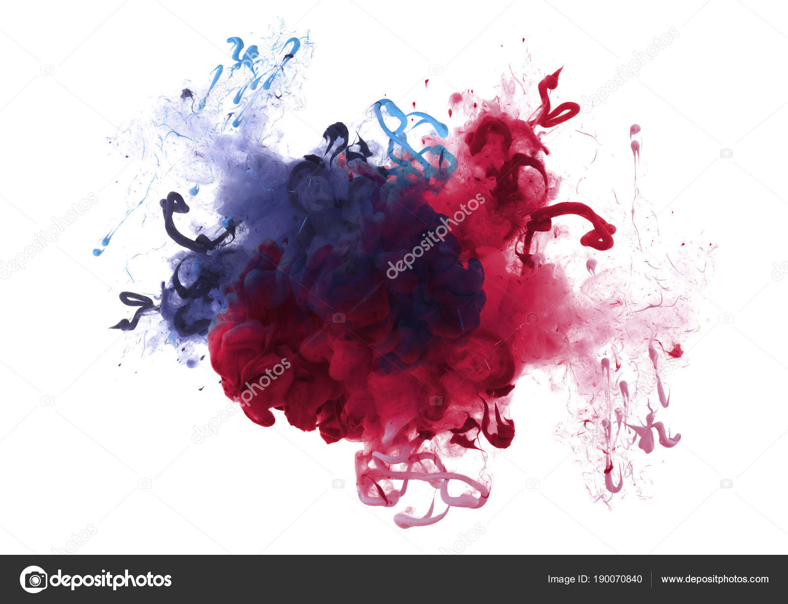 Collection Acrylic Colors Water Ink Blot Abstract Background Isolation ...
