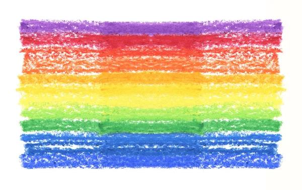 Oil Pastel Rainbow Stroke Texture White Background Isolated Stock Photo ...