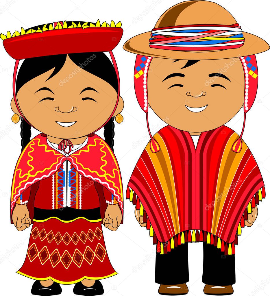 Hombre y mujer en traje tradicional, ilustración plana vector 2024