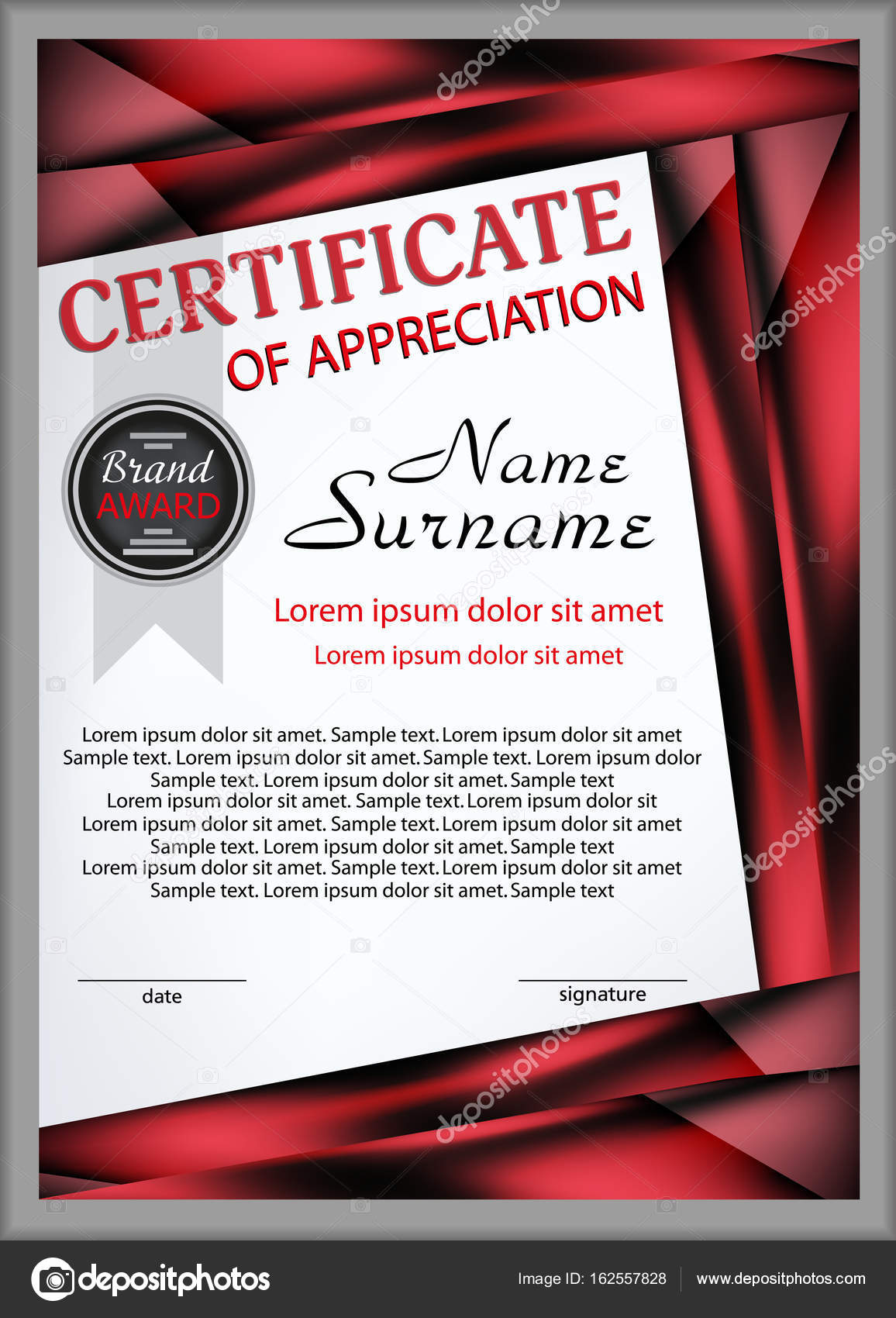 Plantilla de certificado de apreciación con elementos decorativos ...