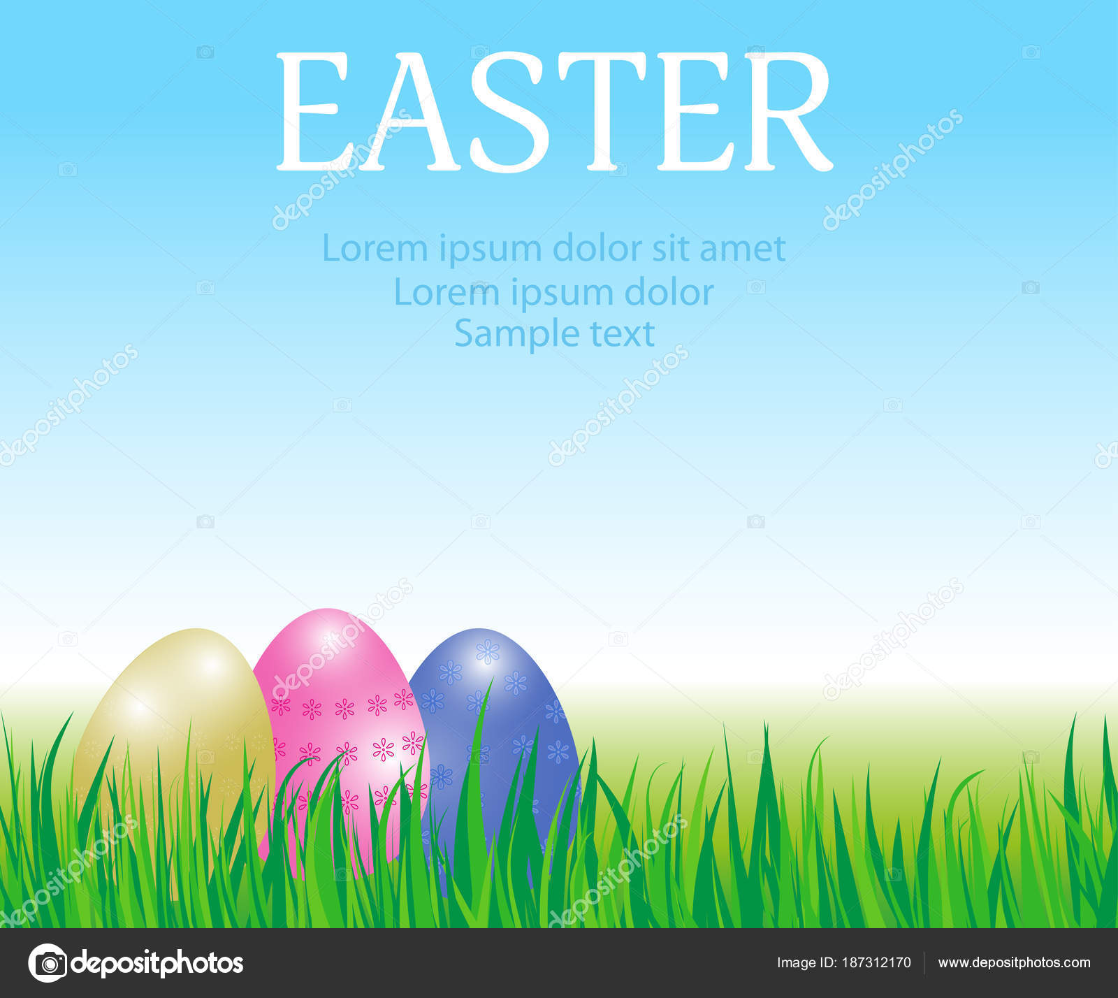 Image vectorielle Fond de Pâques. Modèle de carte de vœux pascal avec ...