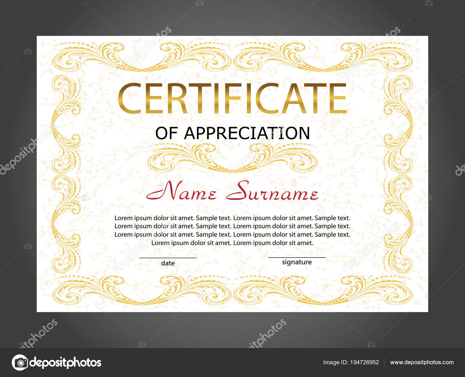 Anerkennungsurkunde, Diplom-Vorlage. Belohnung. Preisträger. Sieger des ...