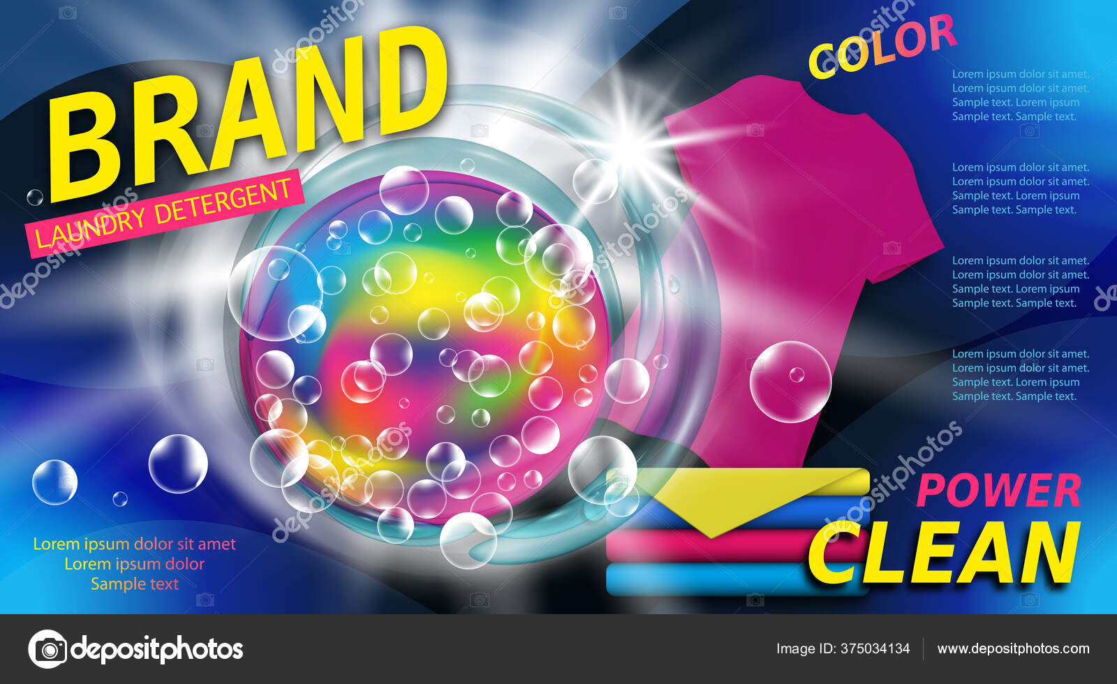 Laundry Detergent Color Fabric Bright Package Design Washing Powder ...