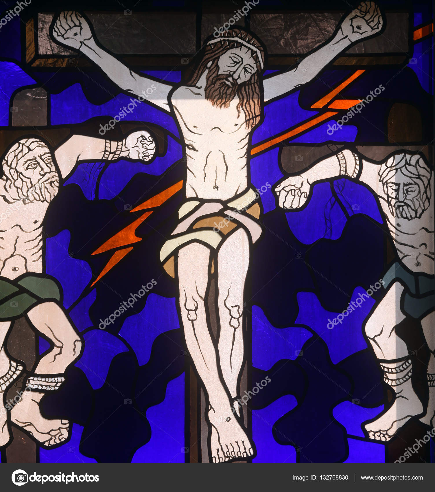 12th Stations of the Cross, Jesus dies on the cross Stock Illustration ...