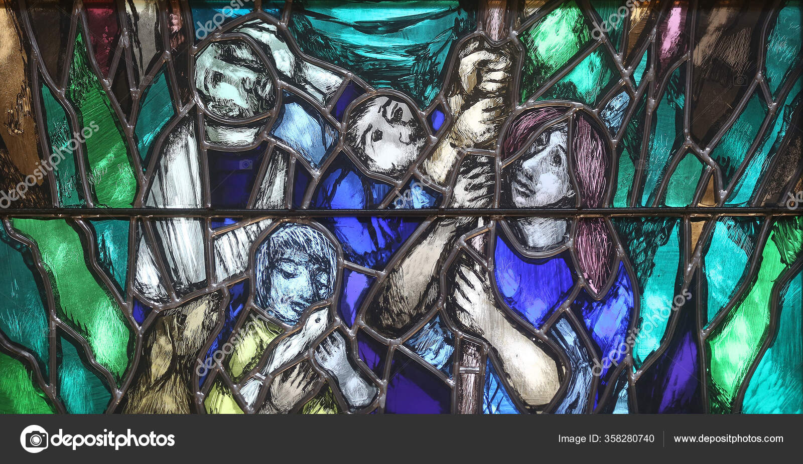 Spirit God Awakens New Life Both Dead Alive Detail Stained Stock ...