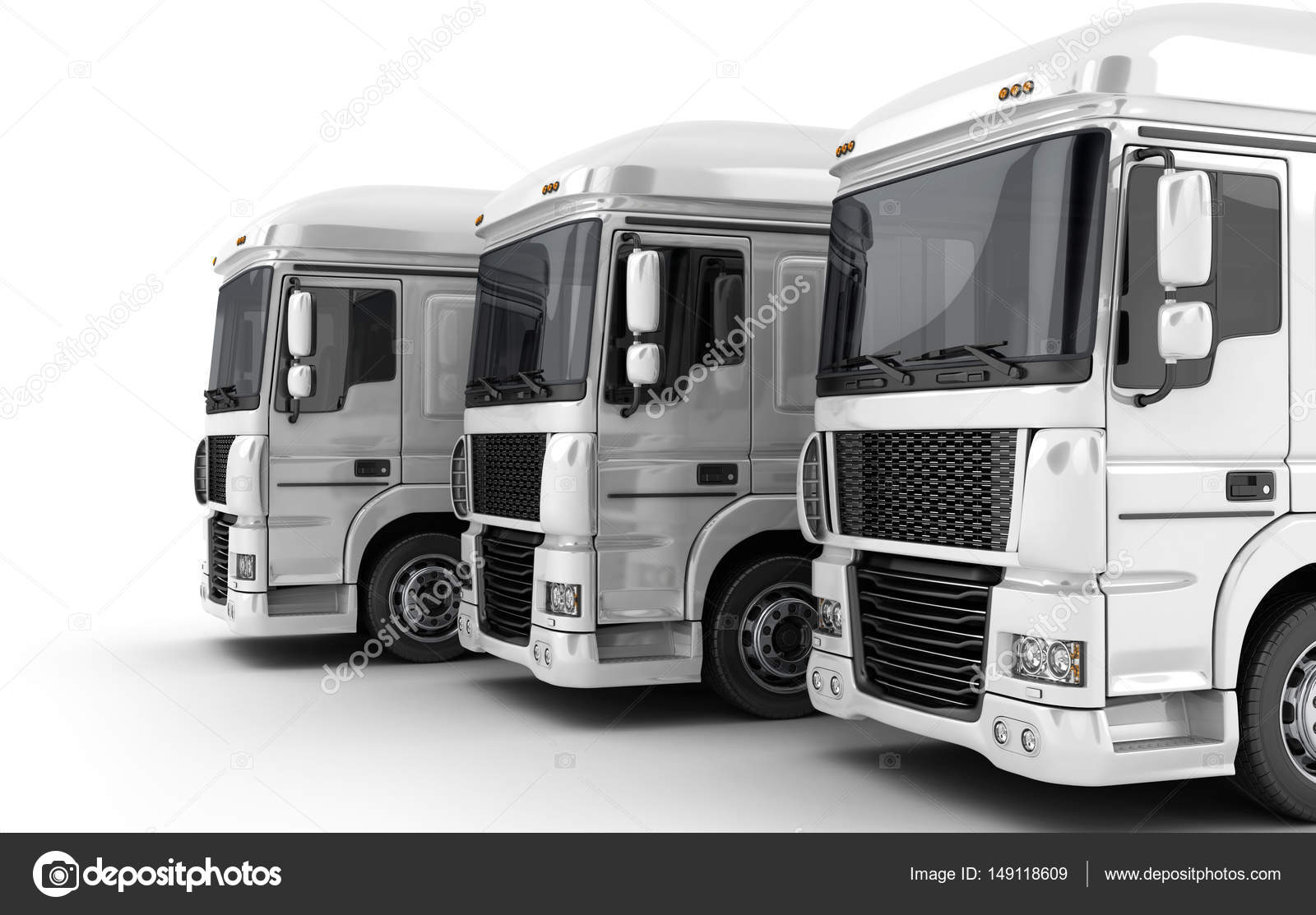 Three white big truck Stock Photo by ©Vladru 149118609