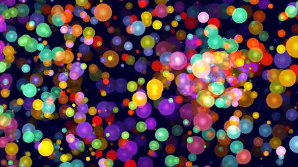 Abstract Animated Color Background Moving Luminous Balls Dark ...