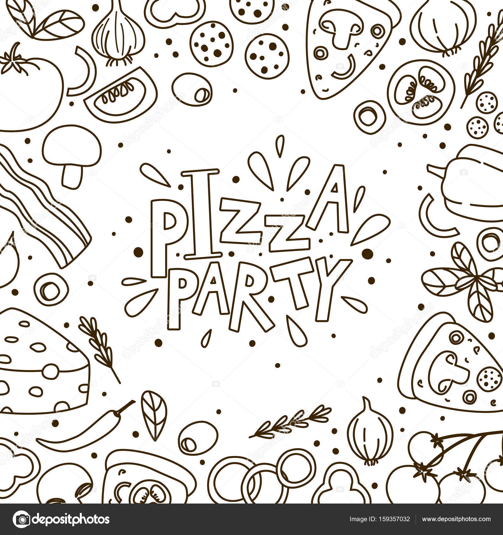 Pizza party background Stock Vector Image by ©Huhli13 #159357032