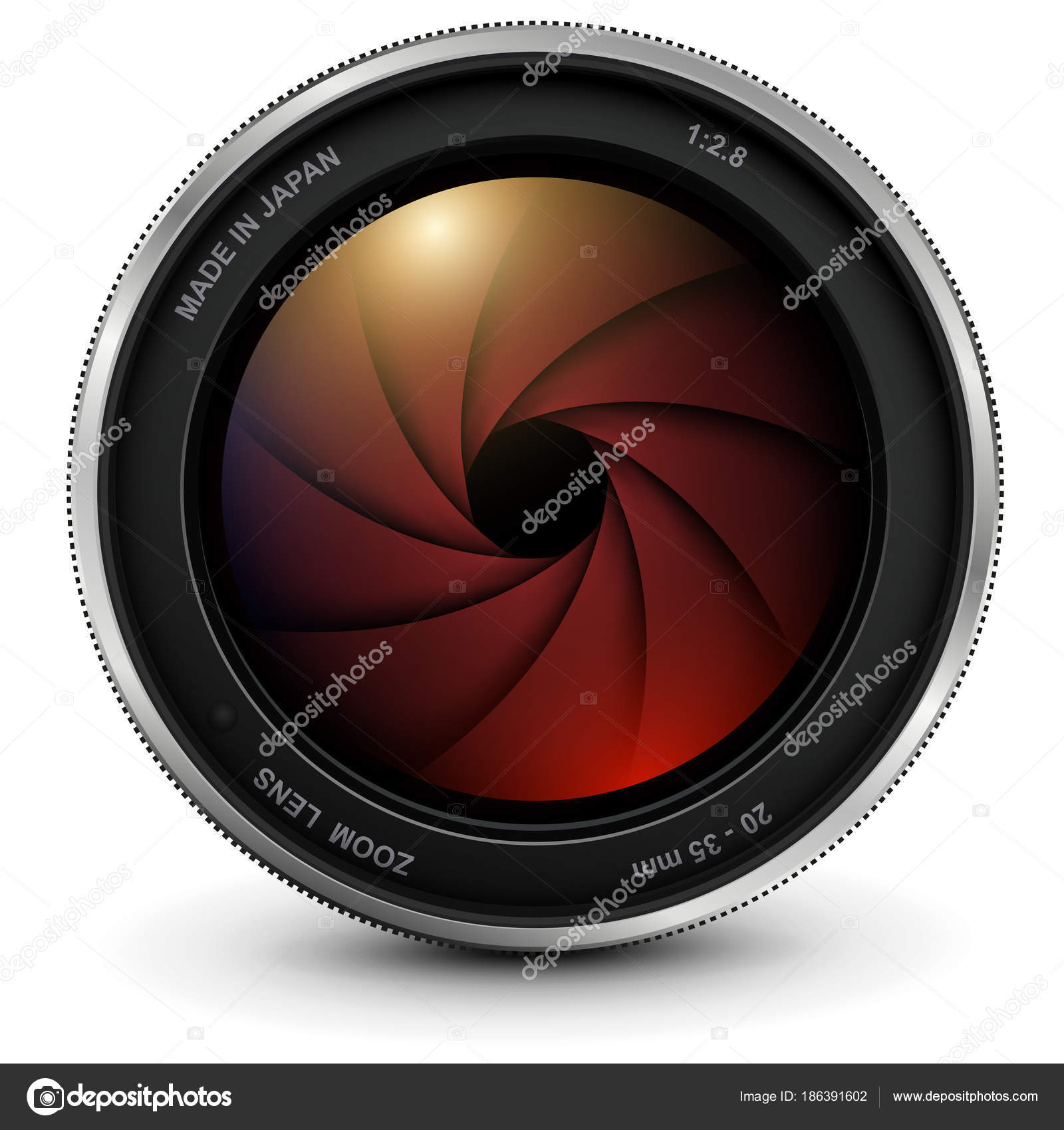 Camera photo lens with shutter Stock Vector Image by ©cobalt88 #186391602